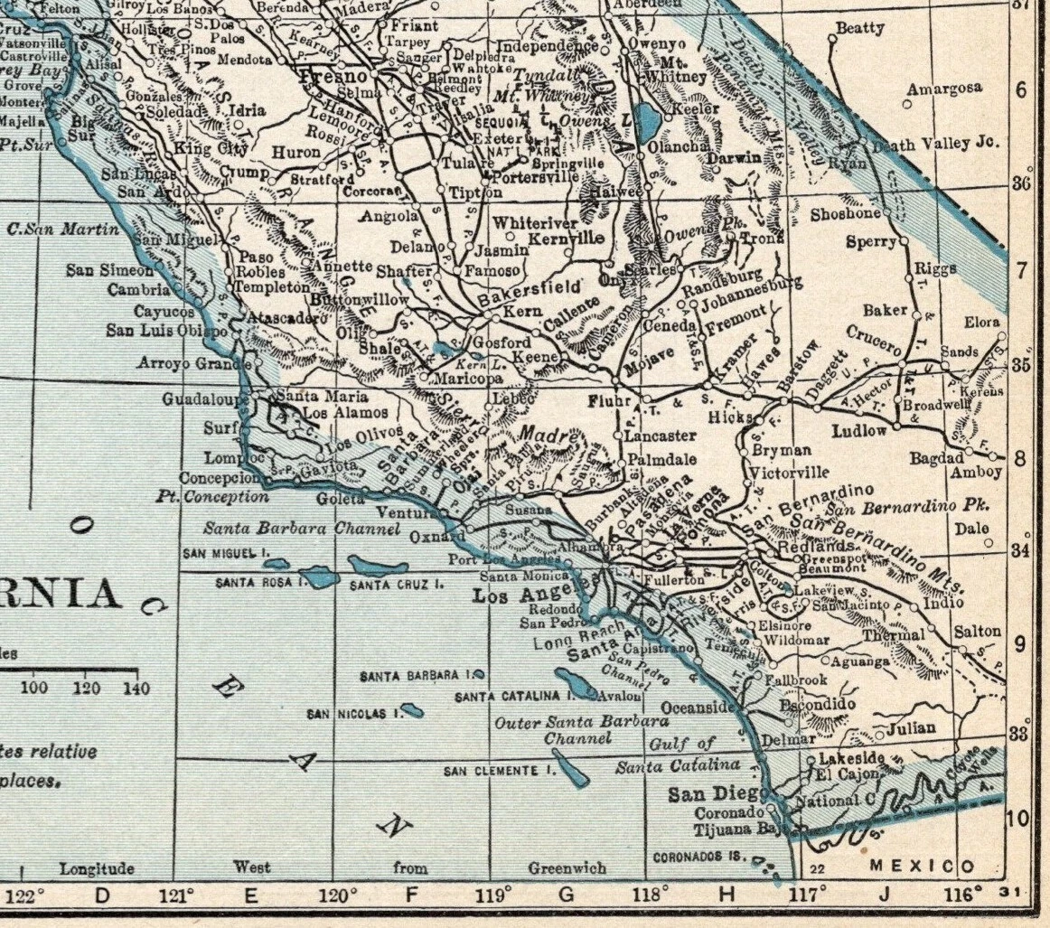 Southern California Map Wall