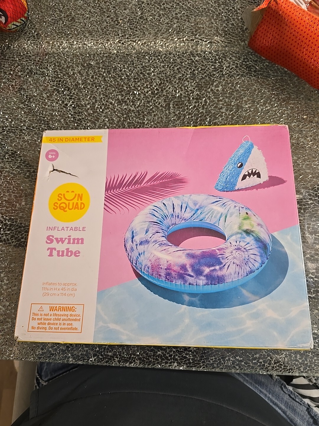 Tie Dye Swim Tube Pool Float Lazy River Inflatable Sun Squad 45 Inch ...