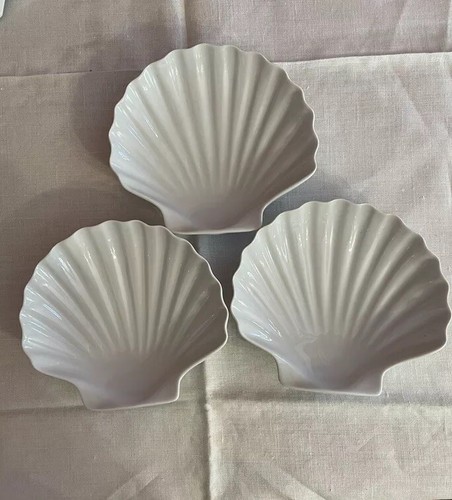 Lot Of 3 Dansk White Scallop Shell Dishes Au Gratin/Nuts/Soap Portugal ...