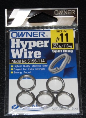 Owner 5196-114 Black Chrome Split Rings - Size 11 - 250lb Test Pack of ...