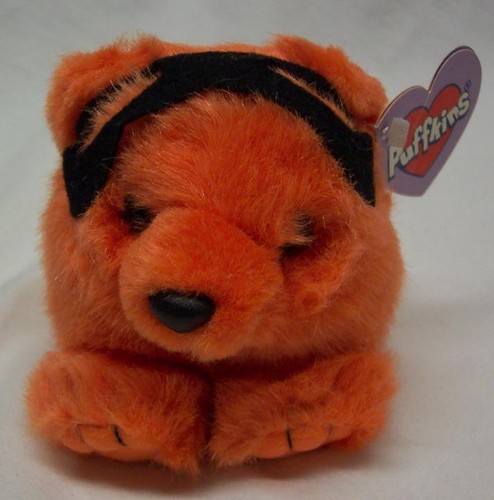 Puffkins HALLOWEEN BRIGHT ORANGE TRICK TEDDY BEAR 4" Plush STUFFED ...
