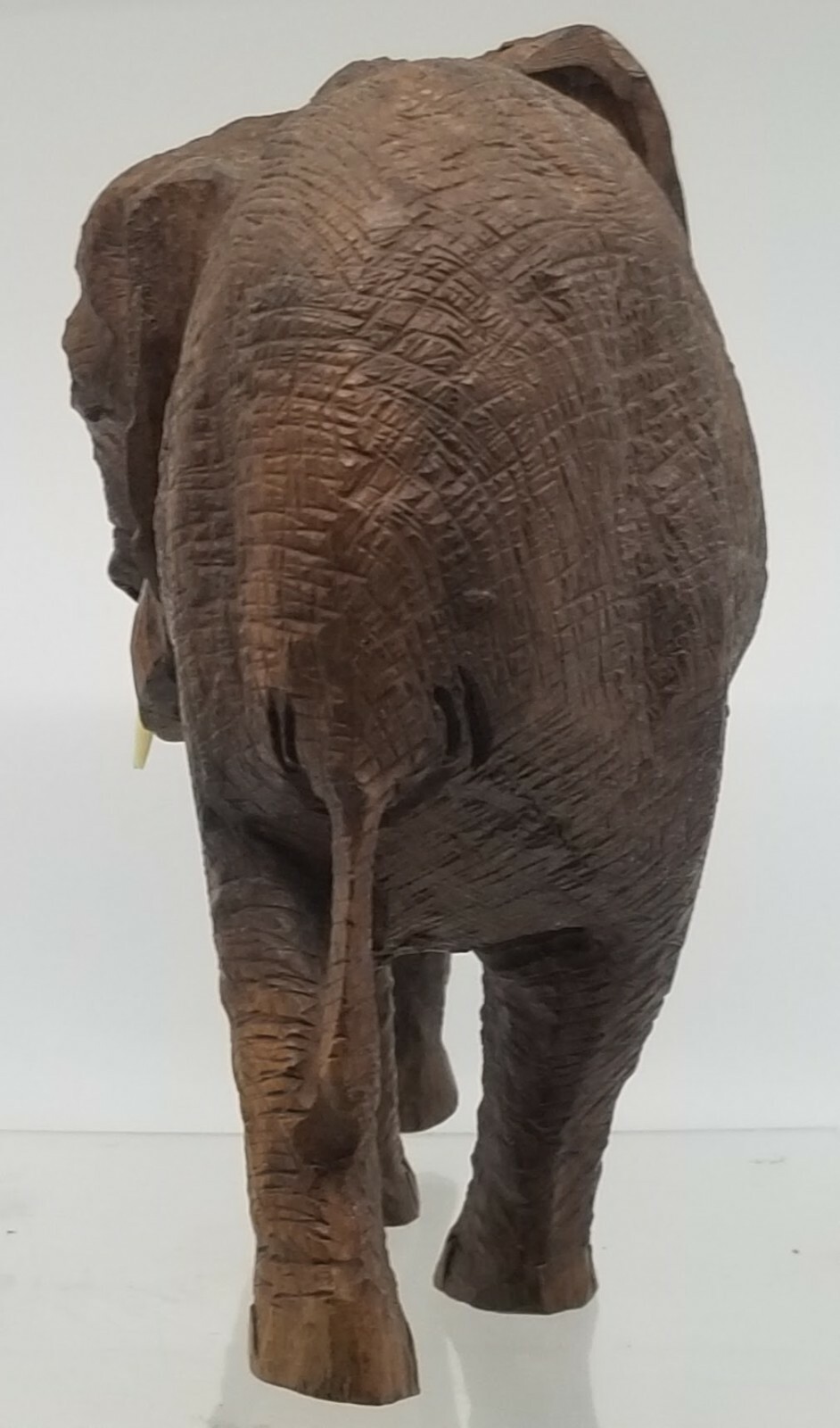 Detailed Hand Carved Wooden African Elephant Bull Africa Safari Animal ...