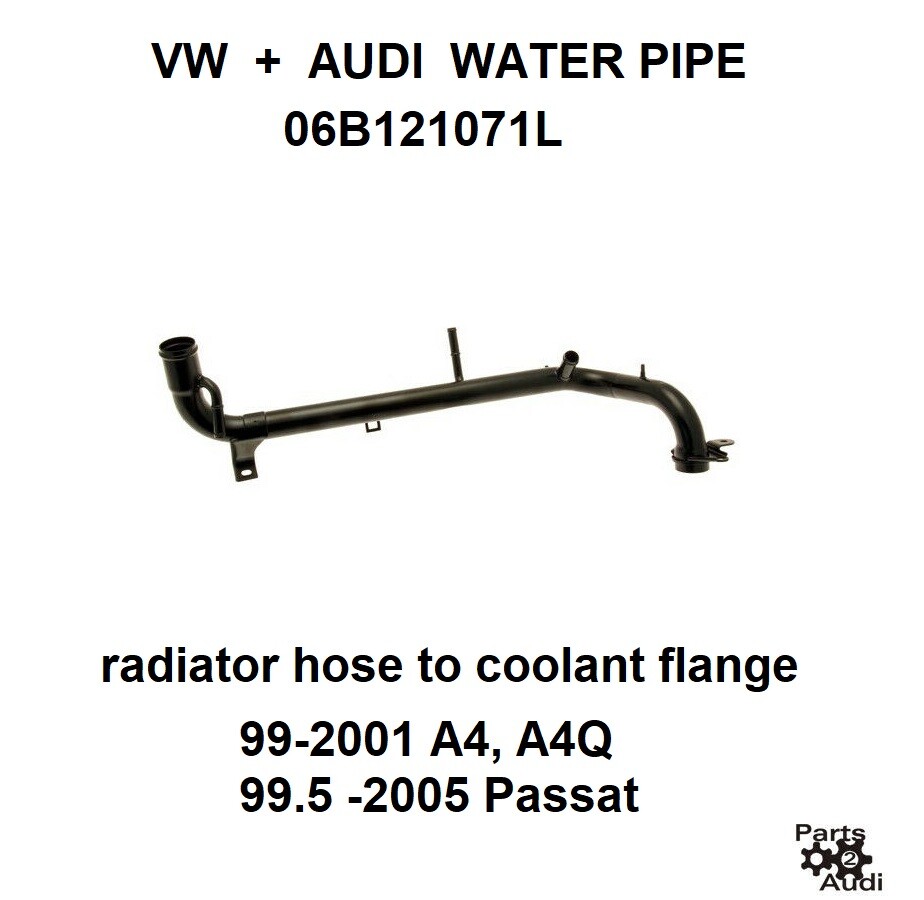 Coolant Water Pipe - Upper Radiator Hose - Coolant Flange; Audi A4 ...