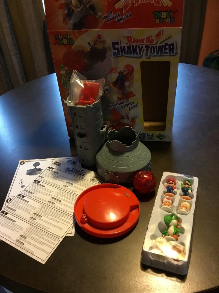 Super Mario Blow Up! Shaky Tower Balancing Game - Tabletop Skill and ...
