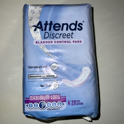 Attends Discreet Women's Maximum Long Bladder Control Pad | (20 Count ...
