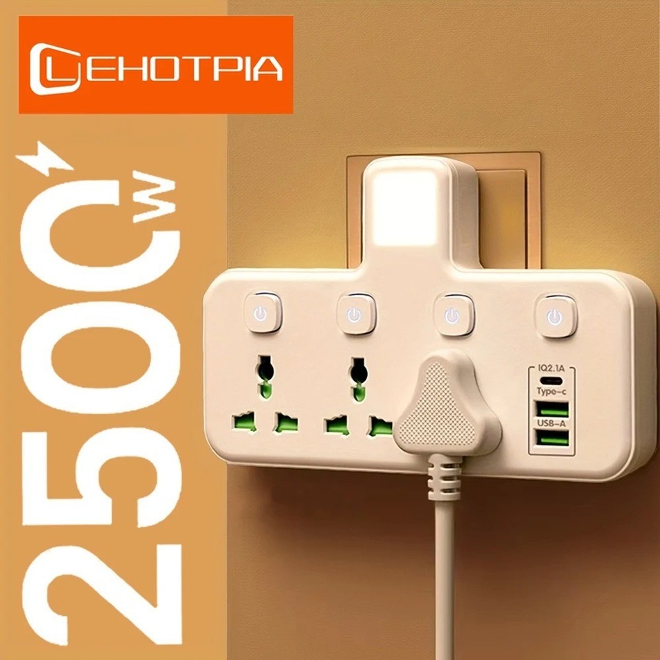 EU UK AU US Plug AC Power Strip Multiprise Wall Mounted Socket ...