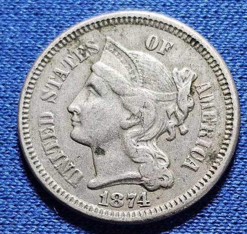 A 1874 US 3 CENT NICKEL. CIRCULATED EXAMPLE | eBay