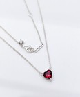 NEW Authentic PANDORA Sparkling Red Heart Pendant Collier Necklace ...