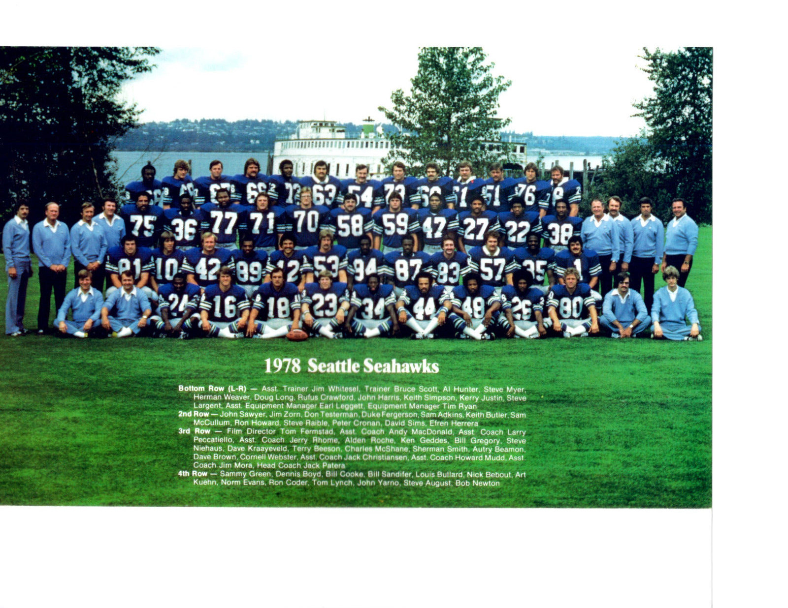 1978 SEATTLE SEAHAWKS 8X10 TEAM PHOTO FOOTBALL LARGENT ZORN YARNO NFL ...