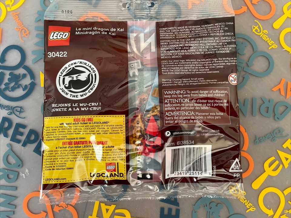 LEGO 30422 Ninjago Kai's Mini Dragon Mini Figure Factory Sealed Polybag ...