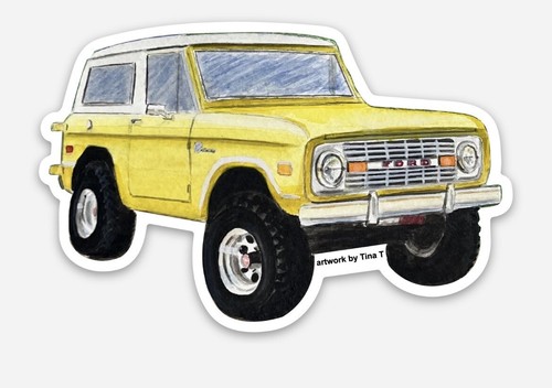 Early Ford Bronco Custom Sticker Vintage Ford Truck Yellow | eBay