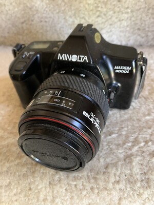 MINOLTA MAXXUM 3000i 35mm SLR CAMERA w/Tokina 28-70 Lens+Minolta Flash ...