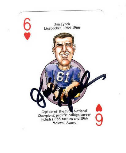 Jim Lynch RARE signed autographed Notre Dame Fighting Irish playing ...