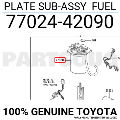 7702442090 Genuine Toyota PLATE SUB-ASSY FUEL 77024-42090 | eBay