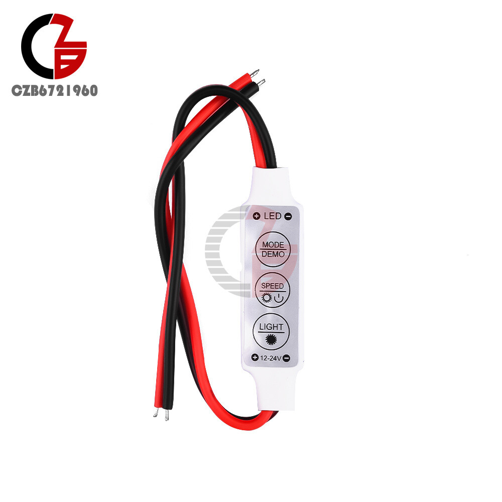 Mini 3 Keys Dimmer Controller DC 12V for Single Color 5050 3528 Led ...