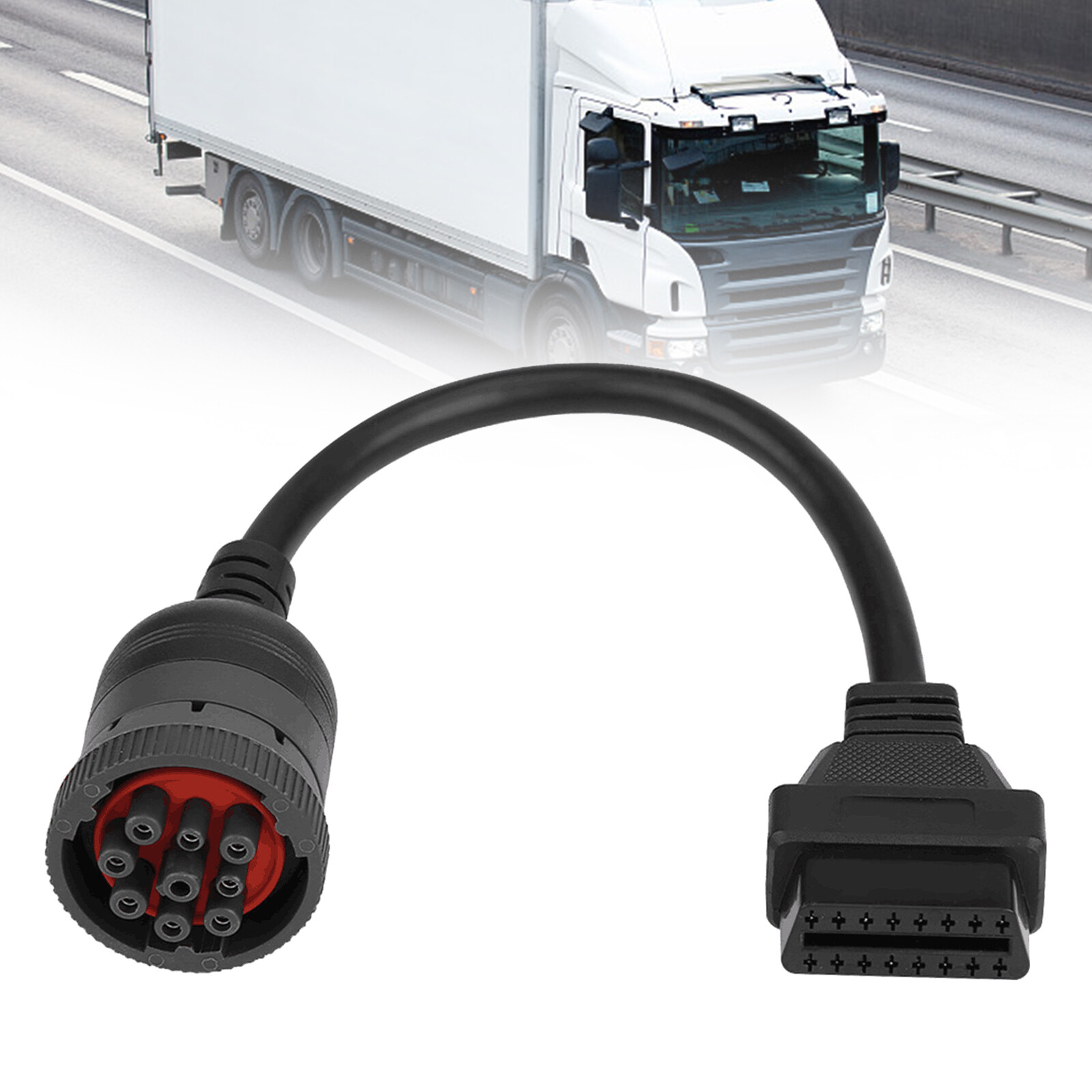Truck Diagnostic Connector J1939 9 Pin to OBD2 OBD 16 Pin Cable Adapter ...