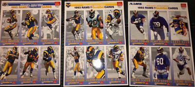 1993 McDonald's Limited Edition Rams GameDay Collector Cards - 3 Uncut Sheets | eBay