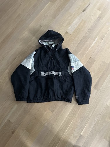 Vintage 90s Starter Oakland Raiders Size XL Puffer Jacket Pullover NFL ...