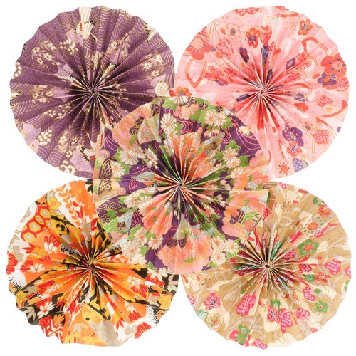 5 Pcs Hanging Paper Fans Decor Party Decorations Decorative Folding ...
