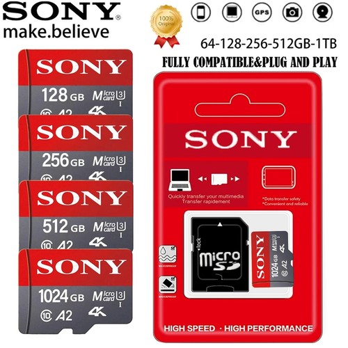 Sony Micro SD Card 1TB 256GB 128GB High-Speed TF Memory Card for Phone ...