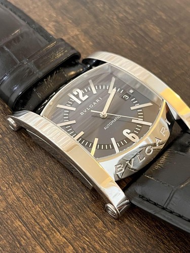 Bvlgari Ashoma Men’s Automatic Watch 48mm Steel Case Leather Band Used ...