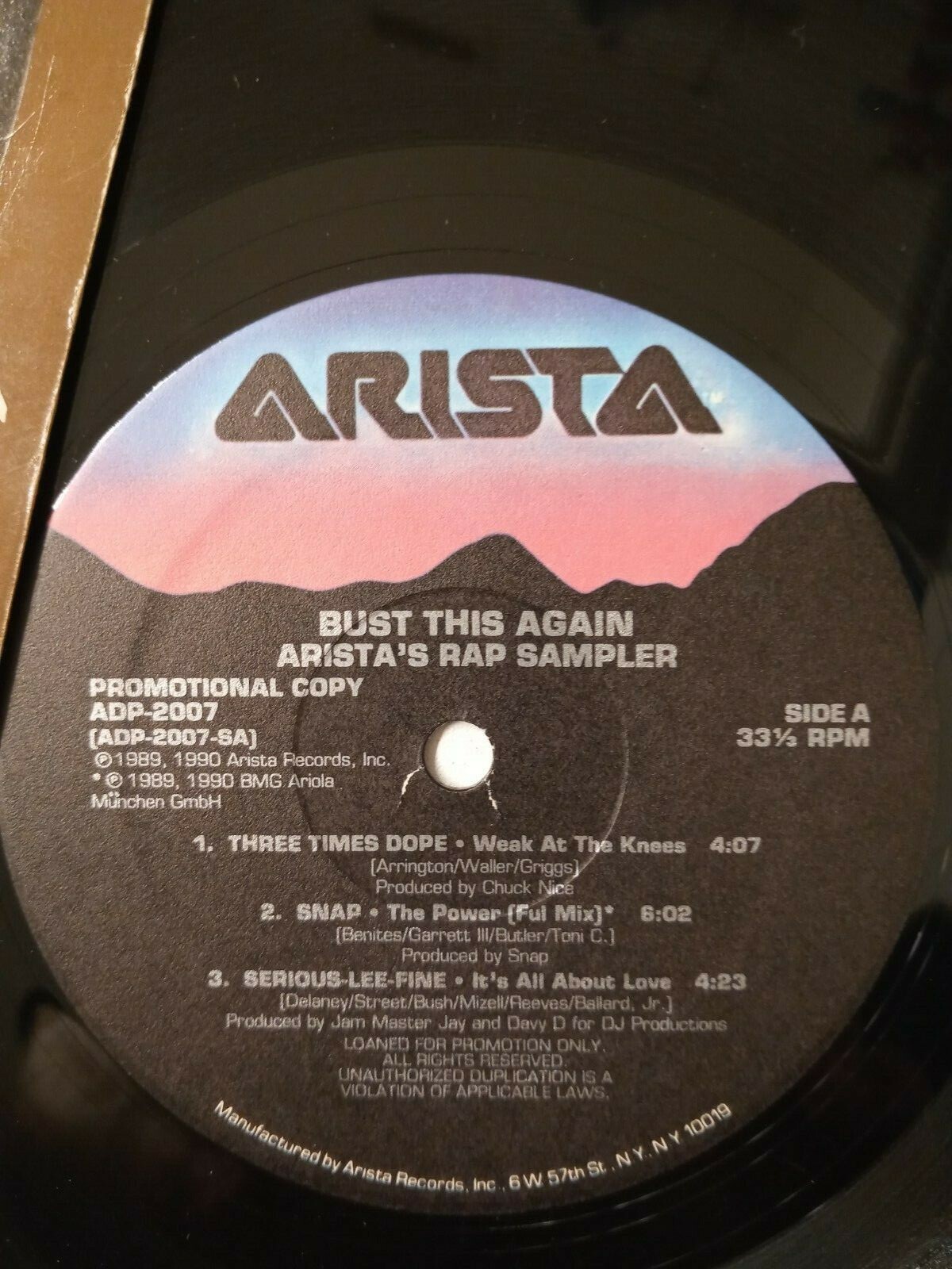 Bust This Again: Arista's Rap Sampler - 12" Vinyl Single 1990 | eBay