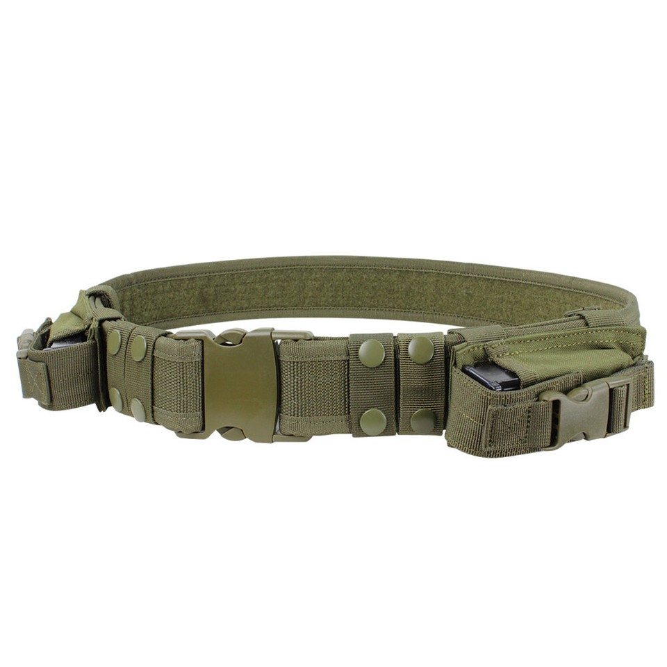 Condor Outdoor Adjustable Nylon Tactical Belt w 2x Utility Pistol Mag ...
