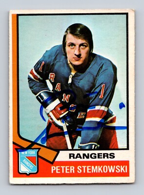 Pete Stemkowski Authentic Autographed 1974-75 O-Pee-Chee New York ...