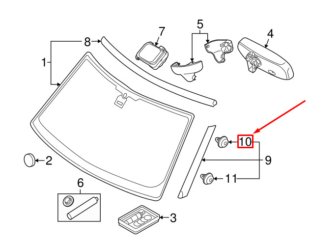 Land Rover OEM 10-16 Lr4 Windshield-pillar Molding Clip LR053837 for ...