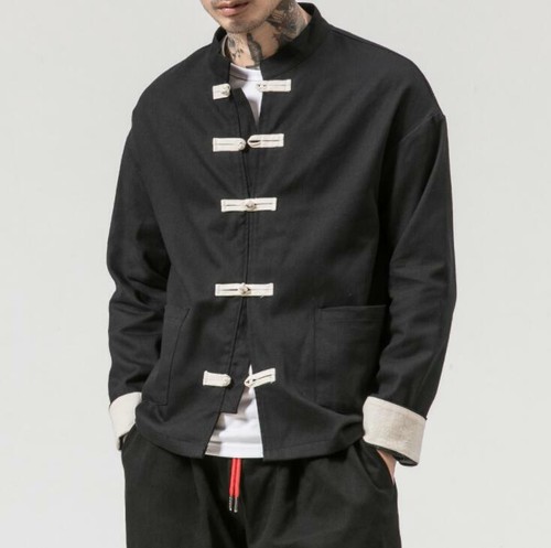 Men's Chinese Cotton Tang Suit Coat Kung Fu Tai Chi Wing Chun New ...