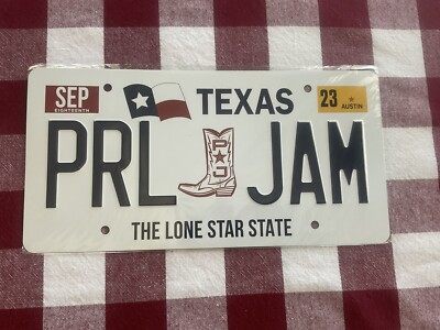 Pearl Jam License Plate 9/18/2023 Austin N1 Eddie Vedder Texas Cowboy ...