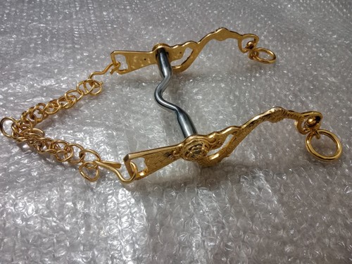 Horse Spanish curb Bit with low Port Beautiful hand Engraving Free ...