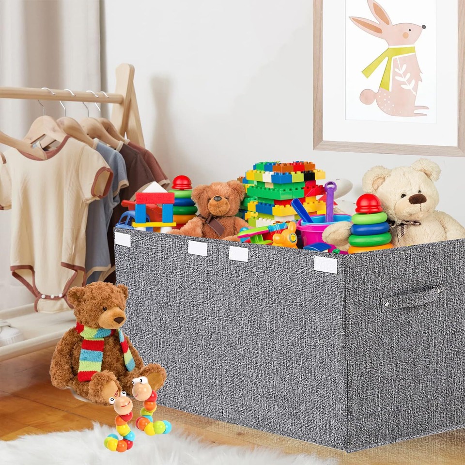 Large Toy Box Chest Storage with Lid - Collapsible Toys Boxes Organizer ...