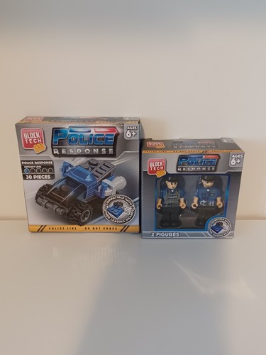 Block Tech Building Block Sets Police Car Toy 30 Pieces & 2 Policeman ...