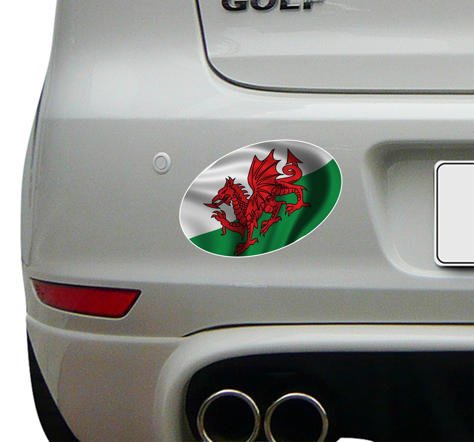 Welsh Flag oval Decal Sticker Car Van Laptop suitcase Rugby ball 6 ...