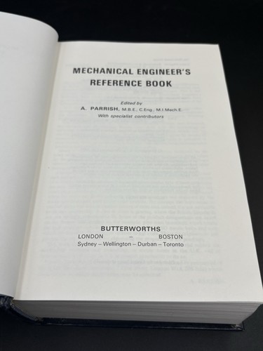 Mechanical Engineer's Reference Book By Parrish, 11th Ed. 1973 | eBay