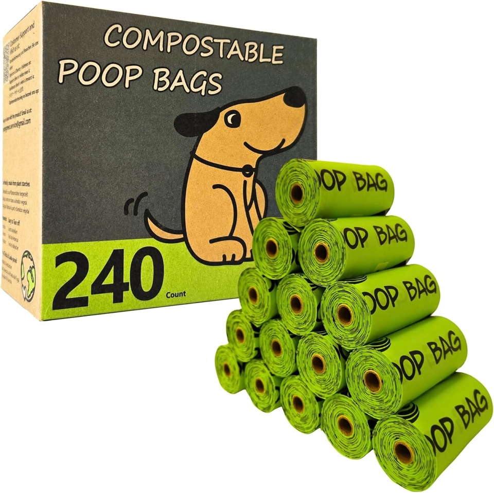 Certified Compostable Dog Poop Bag Rolls, Landfill Friendly Doggie Poop ...