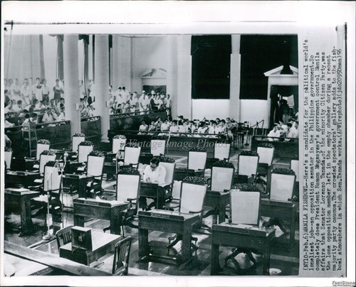 1956 Manila Senator Lorenzo Tanada Opposition Chamber Wirephoto 8X10 | eBay
