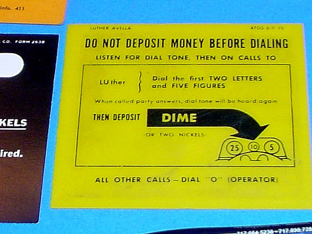 VINTAGE ORIGINAL PAY PHONE TELEPHONE DIRECTIONS INFO INSERT CARDS ...