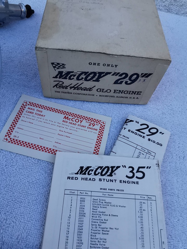 Vintage 1950's McCoy 35 Red Head Stunt Model Airplane Engine NEW ...