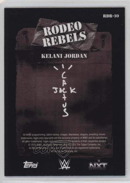 2025 Chrome WWE x Cactus Jack Rodeo Rebels Green Refractor /99 Kelani ...