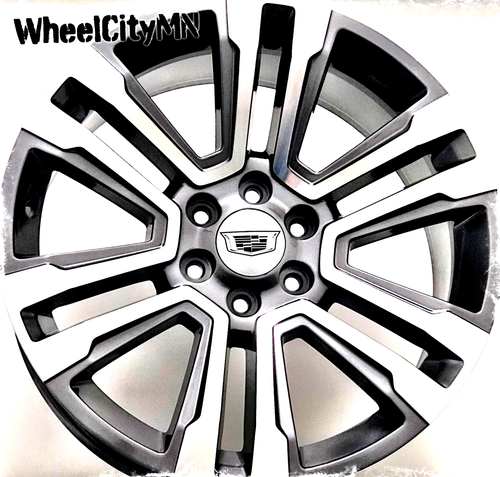 22" gunmetal machine 5822 OE replica 23217243 rims fits Cadillac ...