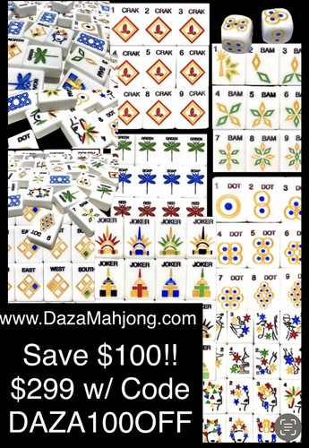 Mahjong Mah-Jongg Tile Spare Replace Mahjonng White 1 3/16”x 7/8” x 1/2 ...