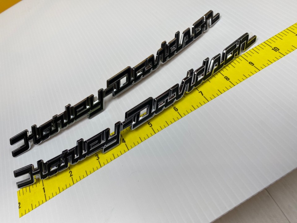 OEM Harley Touring Softail Dyna Fuel Gas Tank Emblems Chrome & Black ...