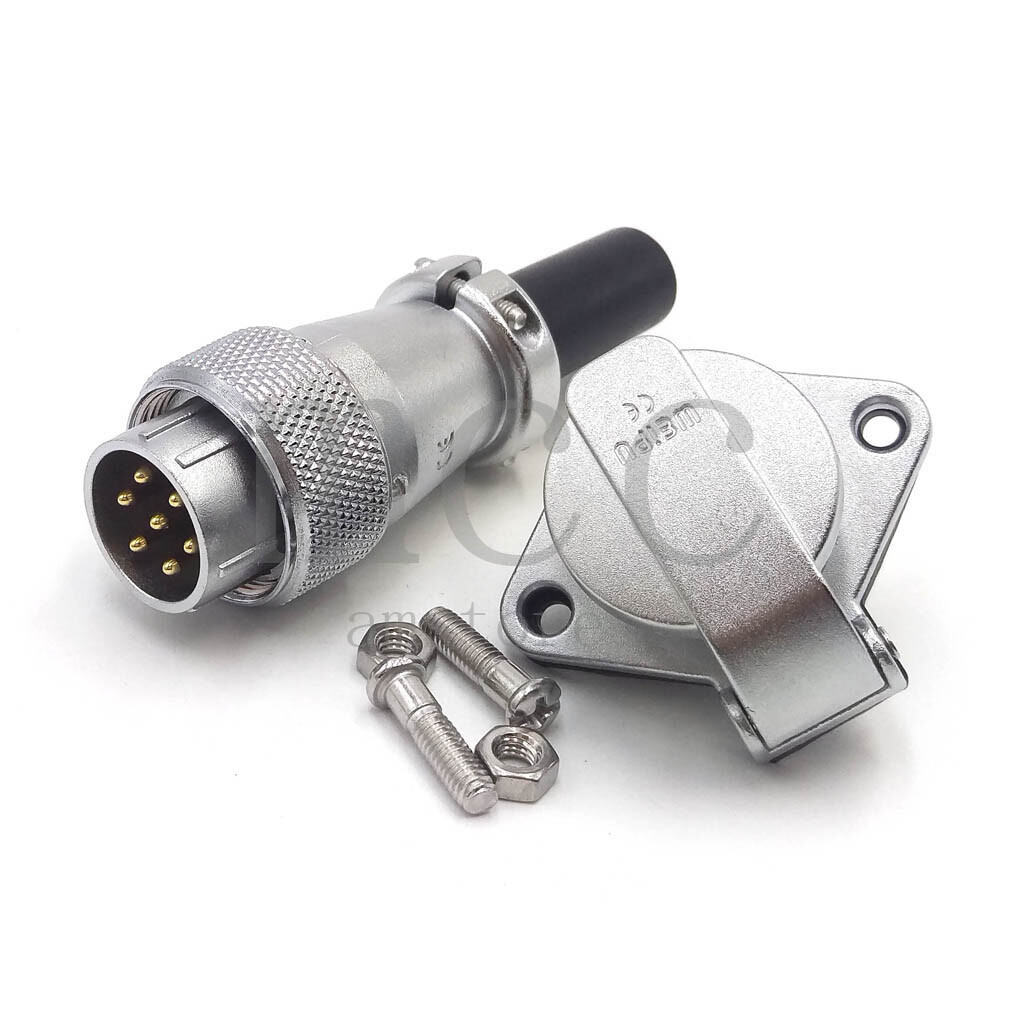 WEIPU WS20 7 pin Aviation Plug + Socket Cable Connector Panel Mount Male Female | eBay