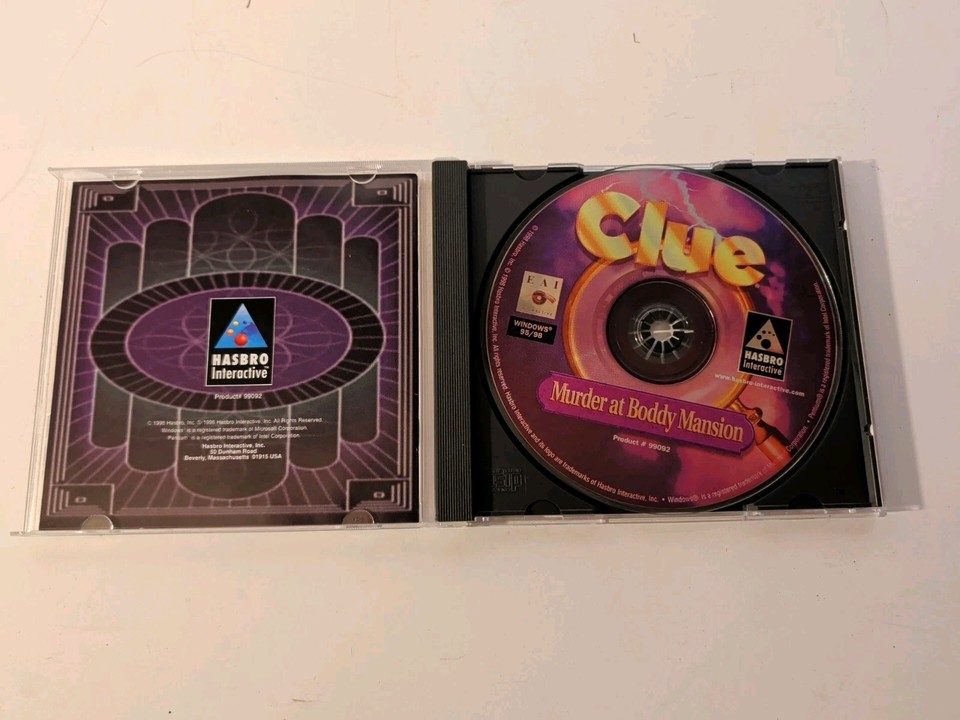 Clue Murder at Boddy Mansion PC CD-ROM 1998 Hasbro Interactive Vintage ...