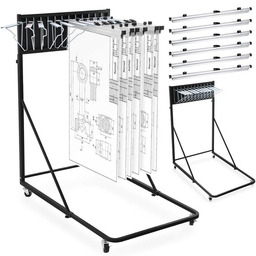 Mobile Blueprint Holder Rack Adjustable Mobile Blueprint Holder with 6 ...