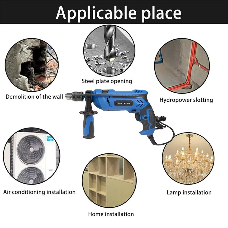 ROTARY HAMMER DRILL HEAVY DUTY ELECTRIC IMPACT DRILL WITH BIT SET POWER ...
