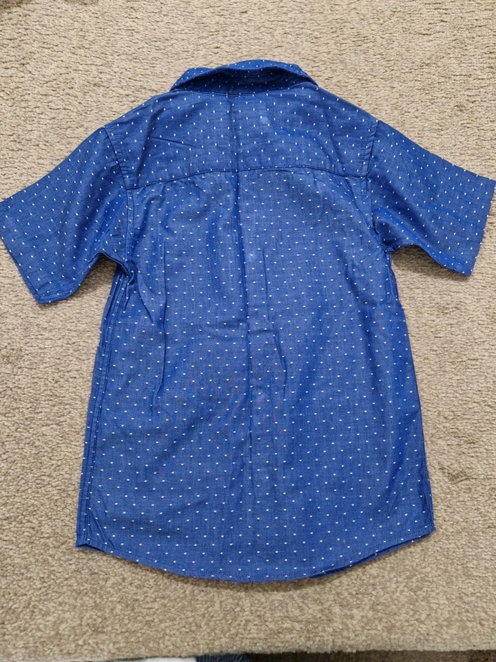 Jasper Conran Short Sleeve Blue Shirt With White Spots 6 Years | eBay UK
