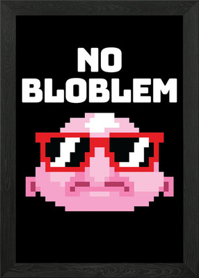 No Bloblem Pixel Blobfish Framed Wall Art Poster Canvas Print Picture ...